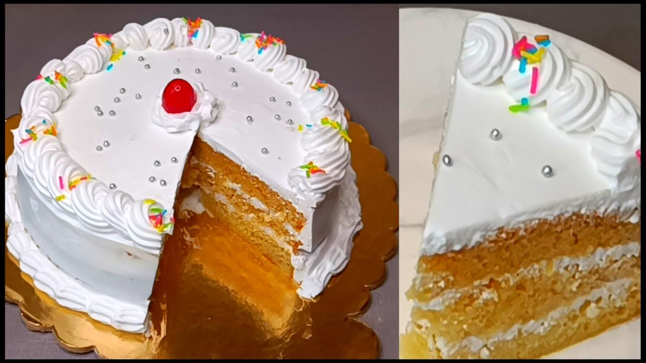 1/2 KG Vanilla Birthday cake|1/2 kg Birthday Cake|wow bake n more - YouTube