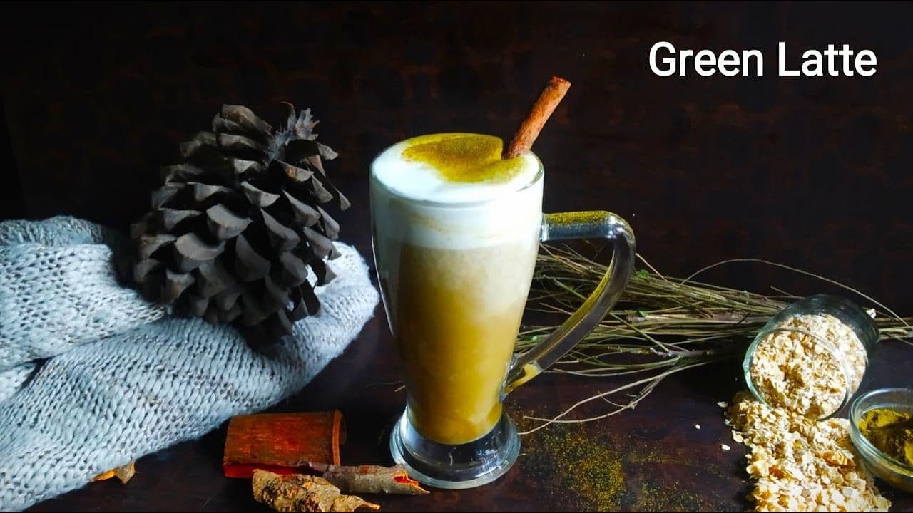 Green Latte with Superfood Moringa Powder and Plant-Based Oats Milk ...