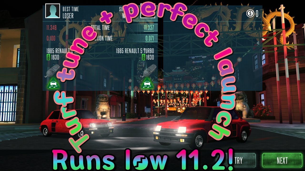 Racing Rivals 1630 Renault Turbo Turf tune Running low 11.2xx! - YouTube