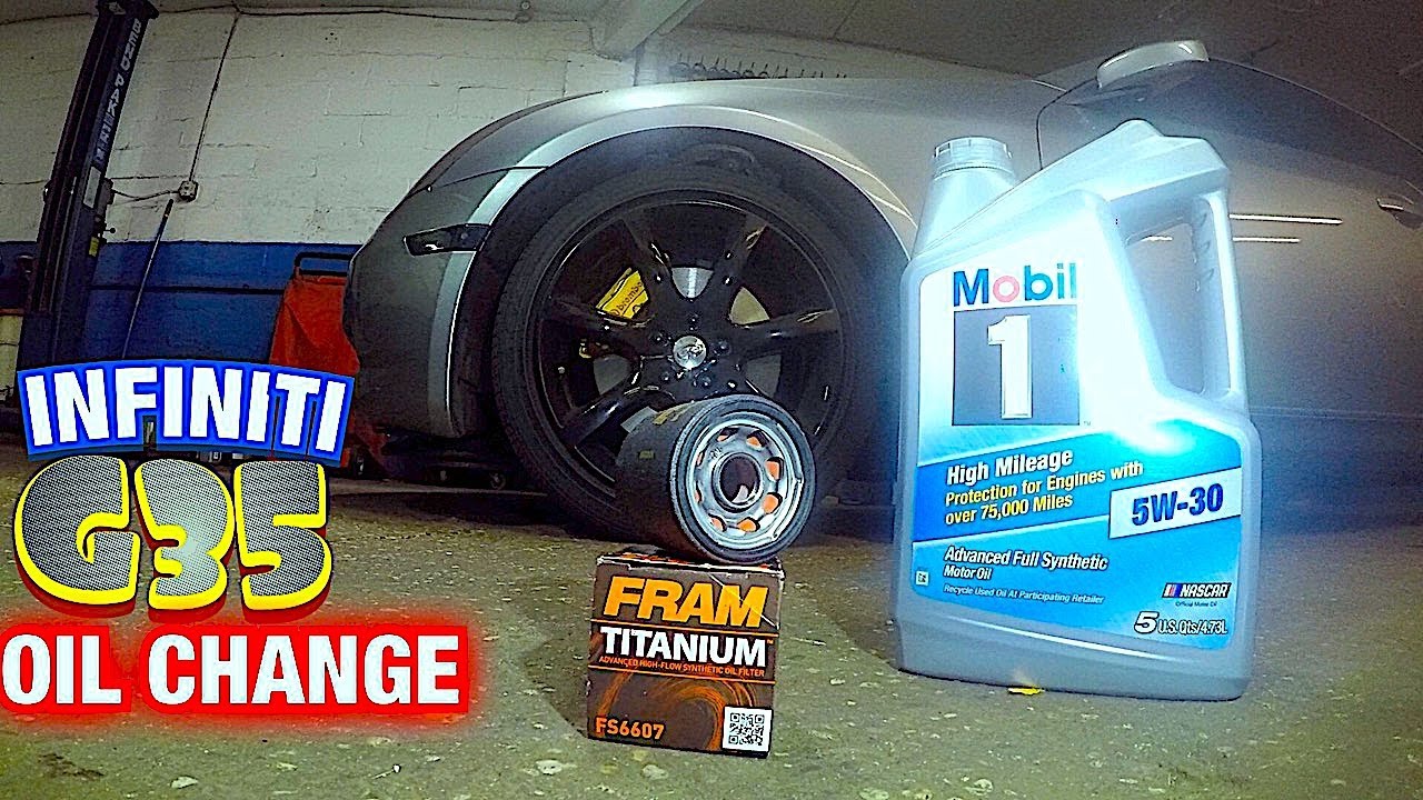 Synthetic oil change on 2003 Infinity G35 Coupe - YouTube