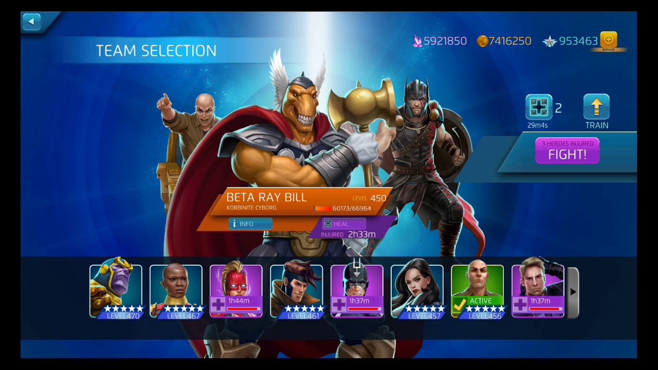 Marvel Puzzle Quest (MPQ) Thor - Beta Ray Bill - Professor X - YouTube