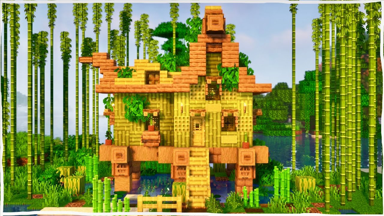Minecraft | How To Build a Tropical Bamboo Hut - YouTube
