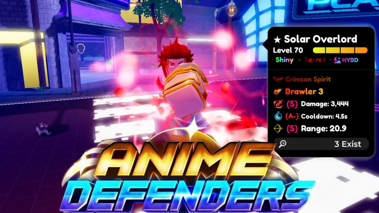 Showcasing New Evolved SHINY Solar Overlord In Anime Defenders - YouTube