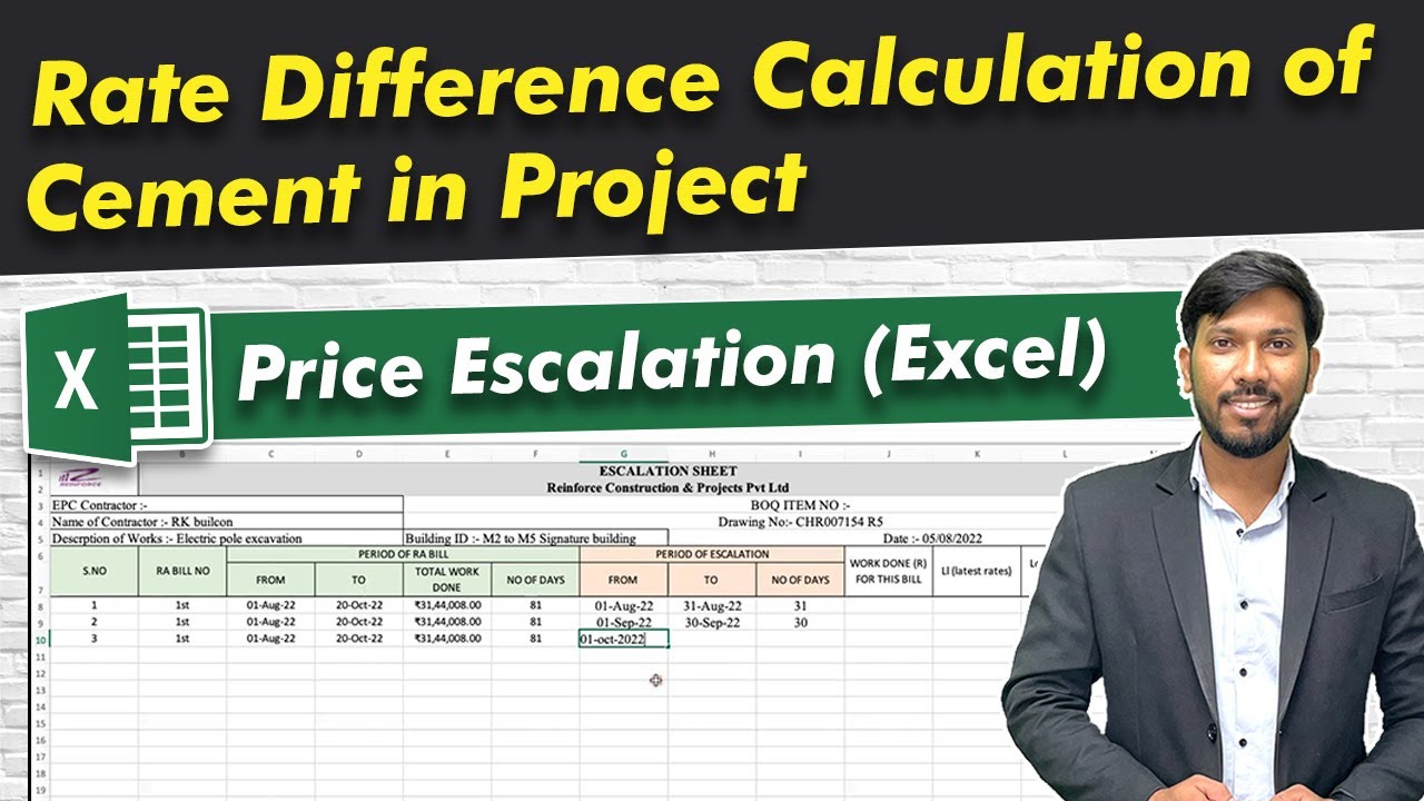 Price Escalation of Cement for Billing in Excel | Price escalation ...