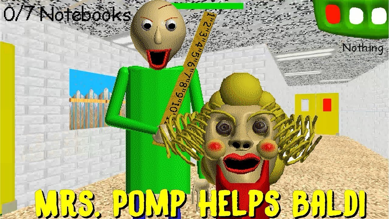 Mrs. Pomp helps Baldi | Baldi mod - YouTube