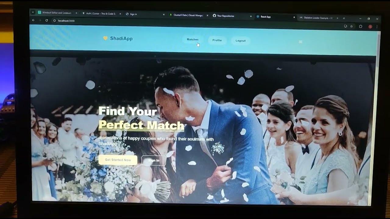 matrimonial website using react and node.js - YouTube