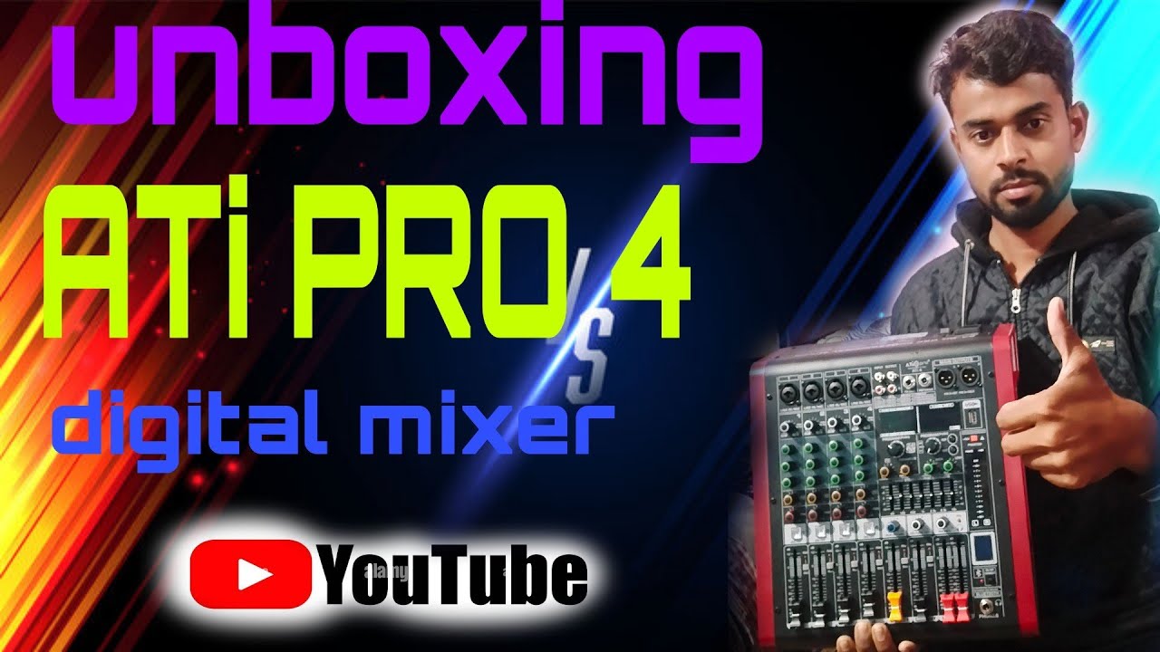 unboxing ATI PRO 4 channel mixer digital mixer professional model=4 ATi ...