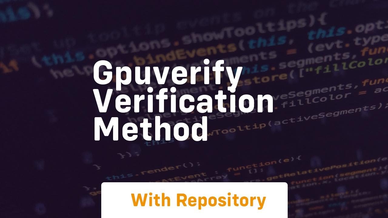 Gpuverify verification method - YouTube