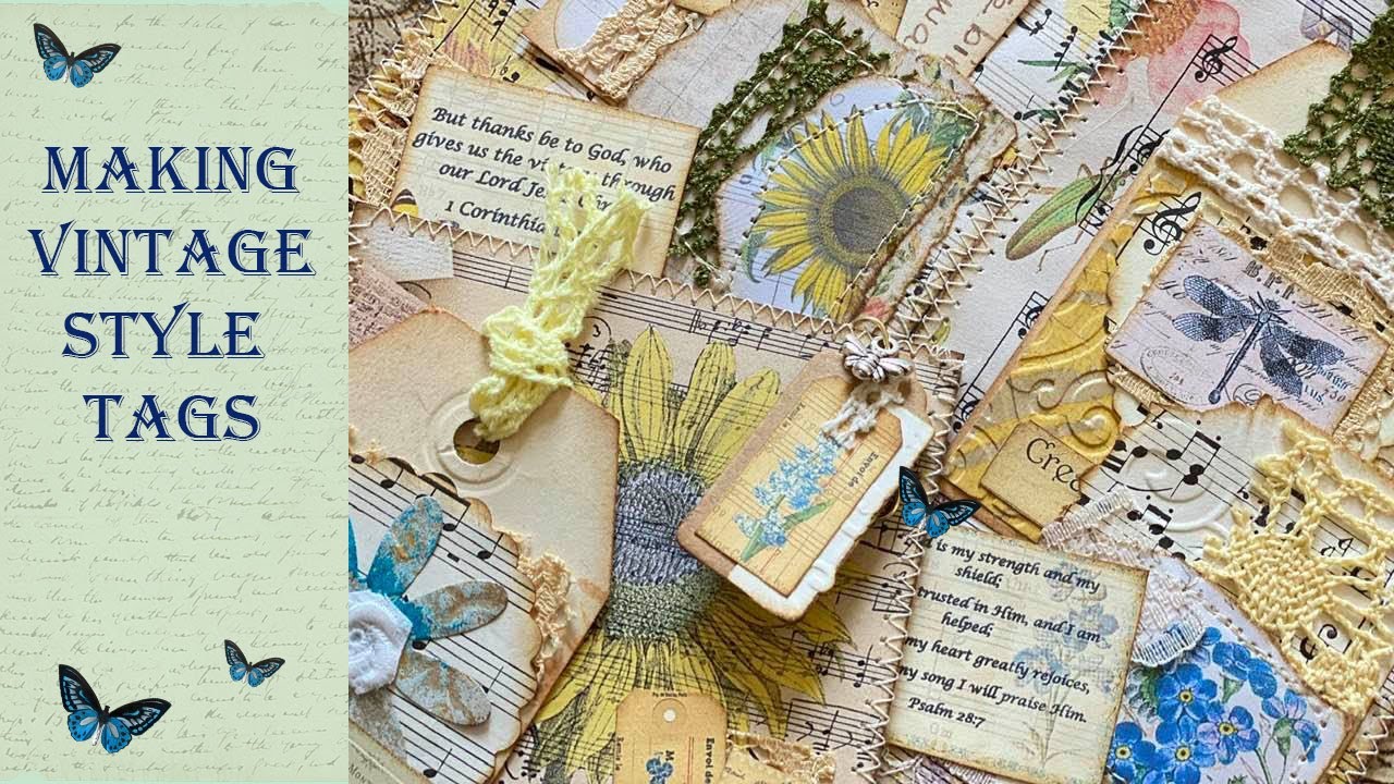 Making Vintage Style Tags - Easy and Quick Demo - Using up Scraps 2 ...