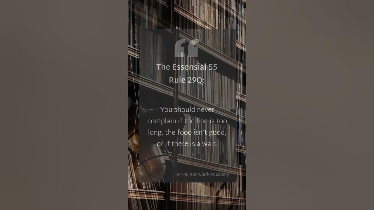 The Essential 55 by Ron Clark - Rule 29Q - YouTube