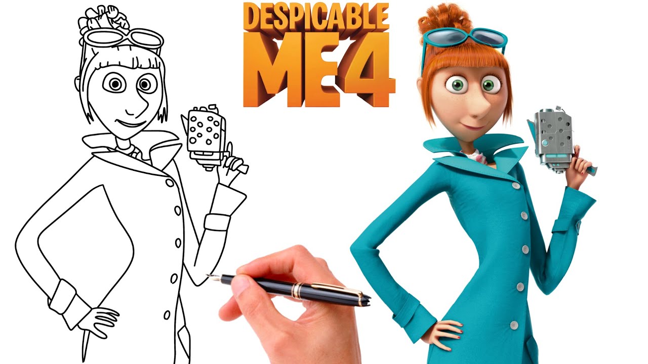 How To Draw LUCY WILDE From DESPICABLE ME 4 | EASY DISNEY DRAWING - YouTube