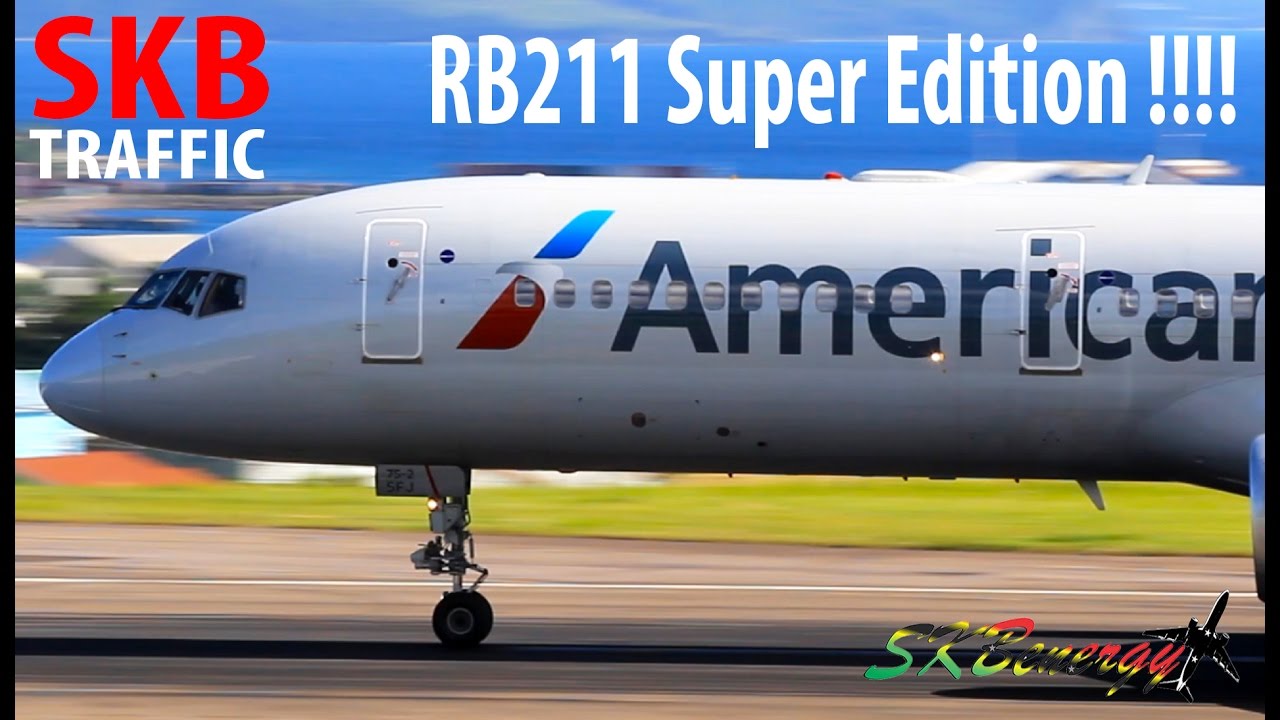 RB211 Action !!!! American Airlines 757-200 in awesome action @ St ...