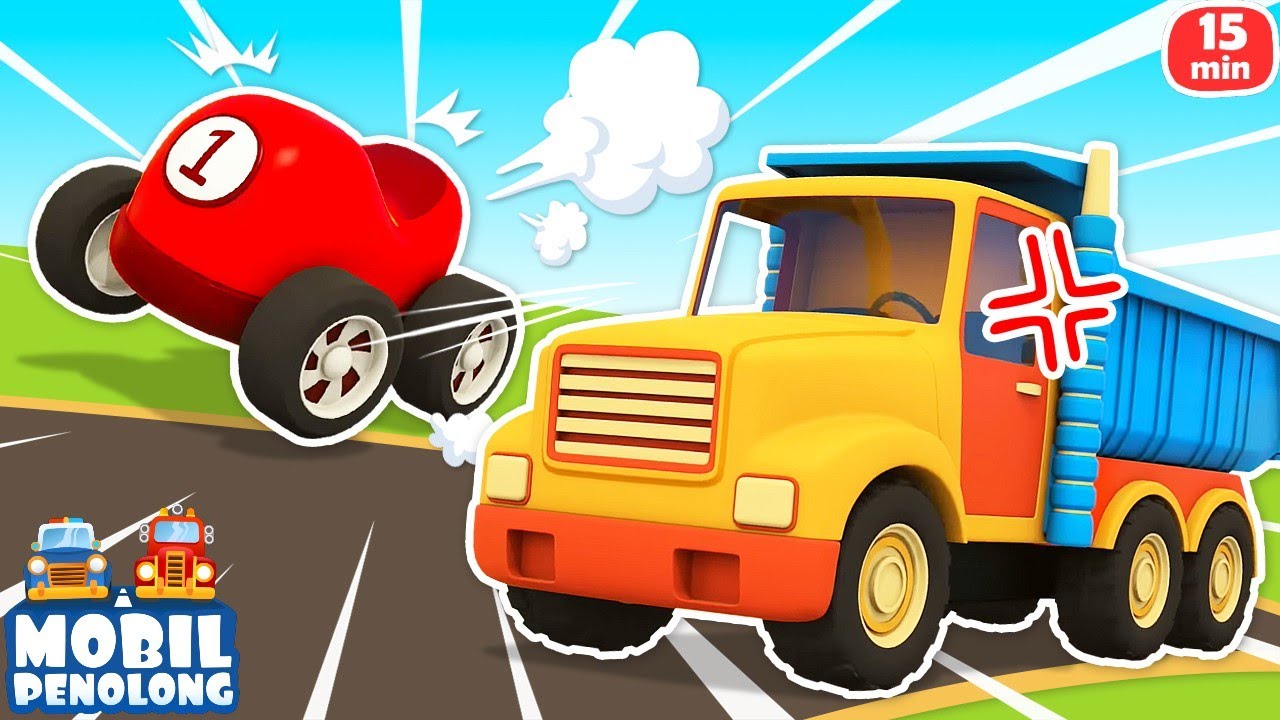 Mobil Penolong Memperbaiki Lift & Jalan! Kartun Anak dengan Mobil Balap ...