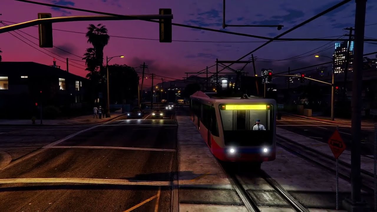 Los Santos TRAM RIDE 🎧 Relaxing GTA V Ambience | 1 HOUR Metro ASMR ...