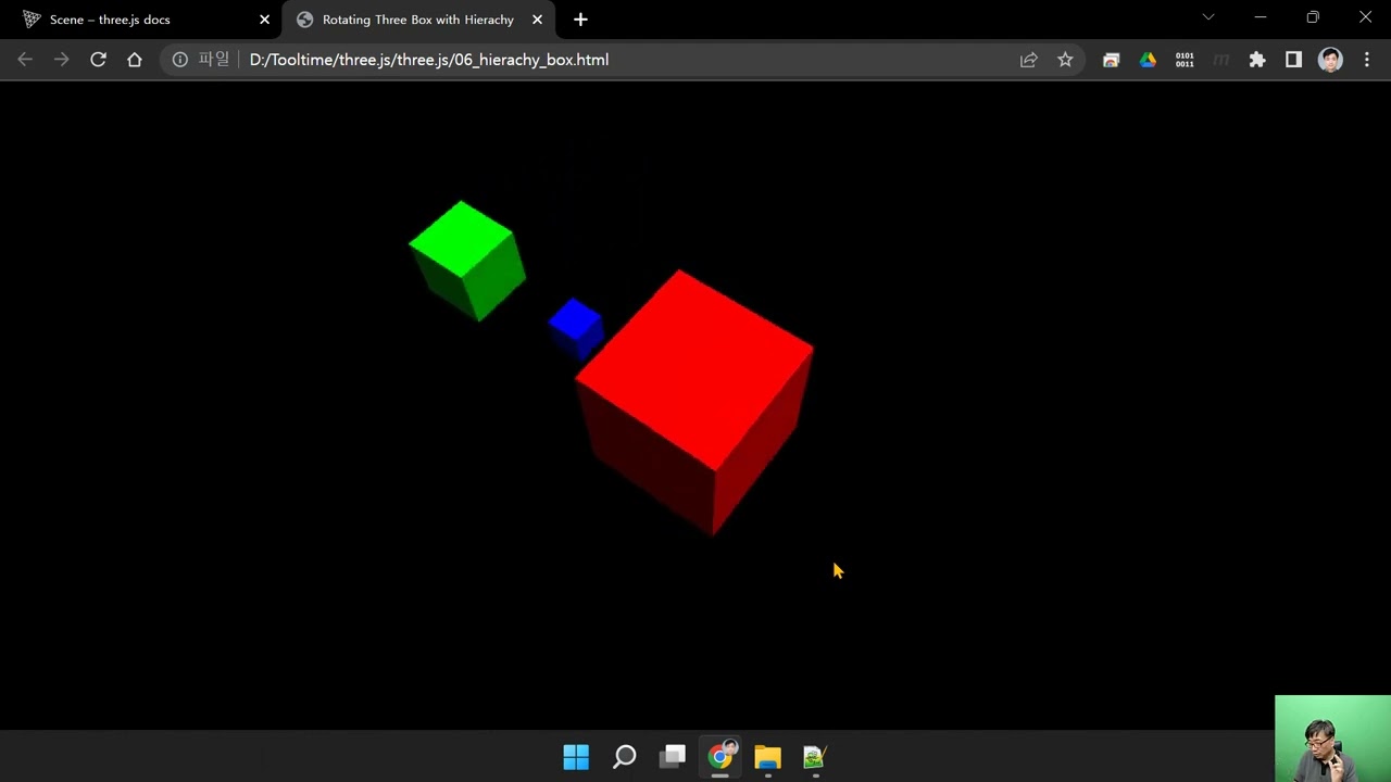 [SWTT] Three.js 튜토리얼 06 - 계층적 변환 - YouTube