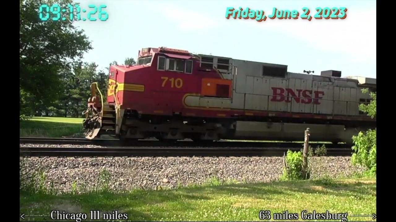 6/2/23 BNSF Mendota Sub Trains w/ Slow Trains, Fakebonnet Leaders, KCS, FXE, NS - YouTube