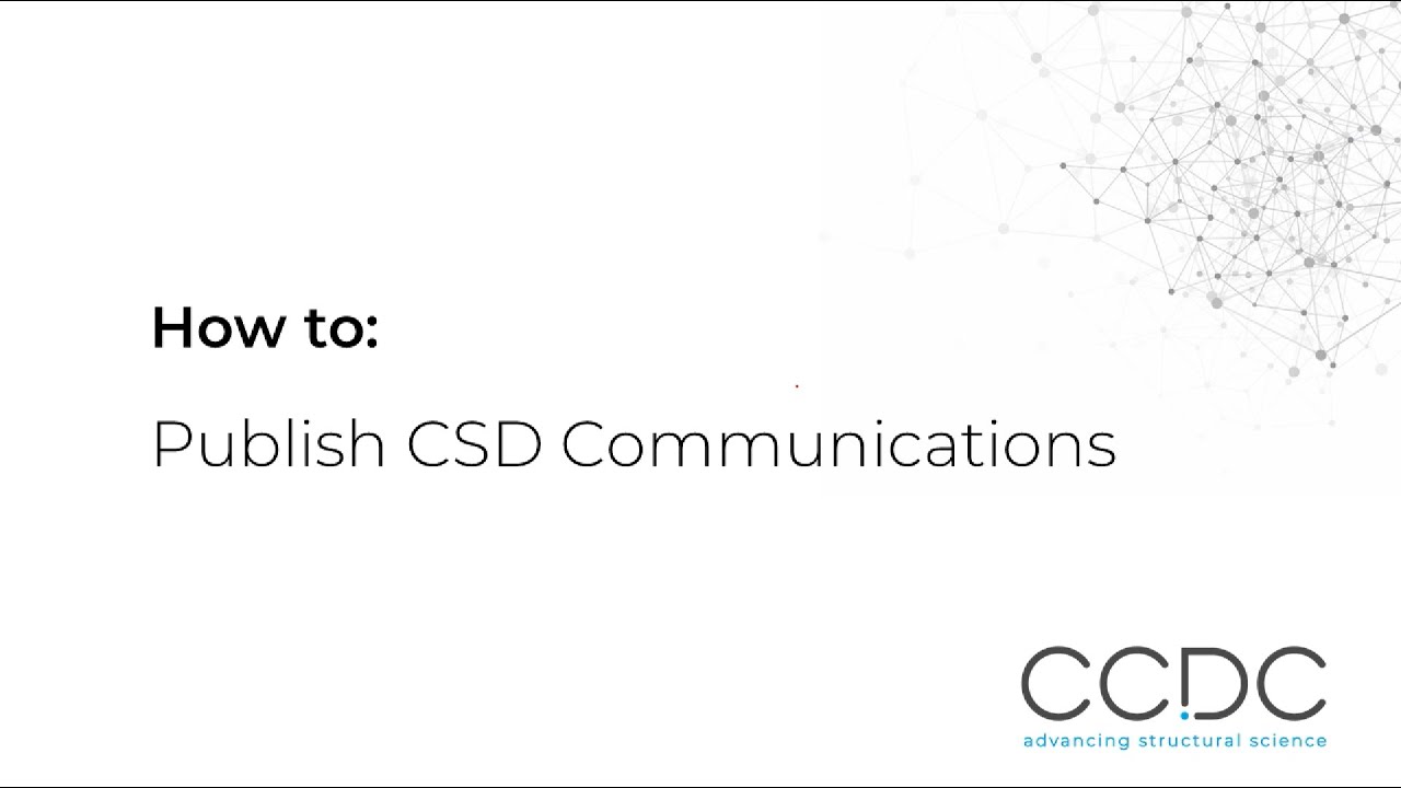 How to publish CSD Communications - YouTube