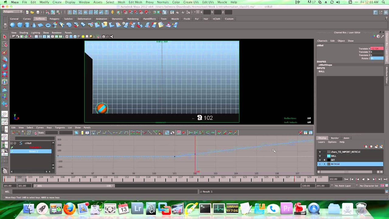 Setting bouncing ball rotation in Maya - YouTube