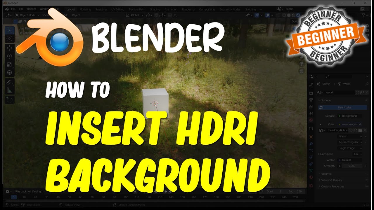 Blender How To Insert HDRI Background - YouTube