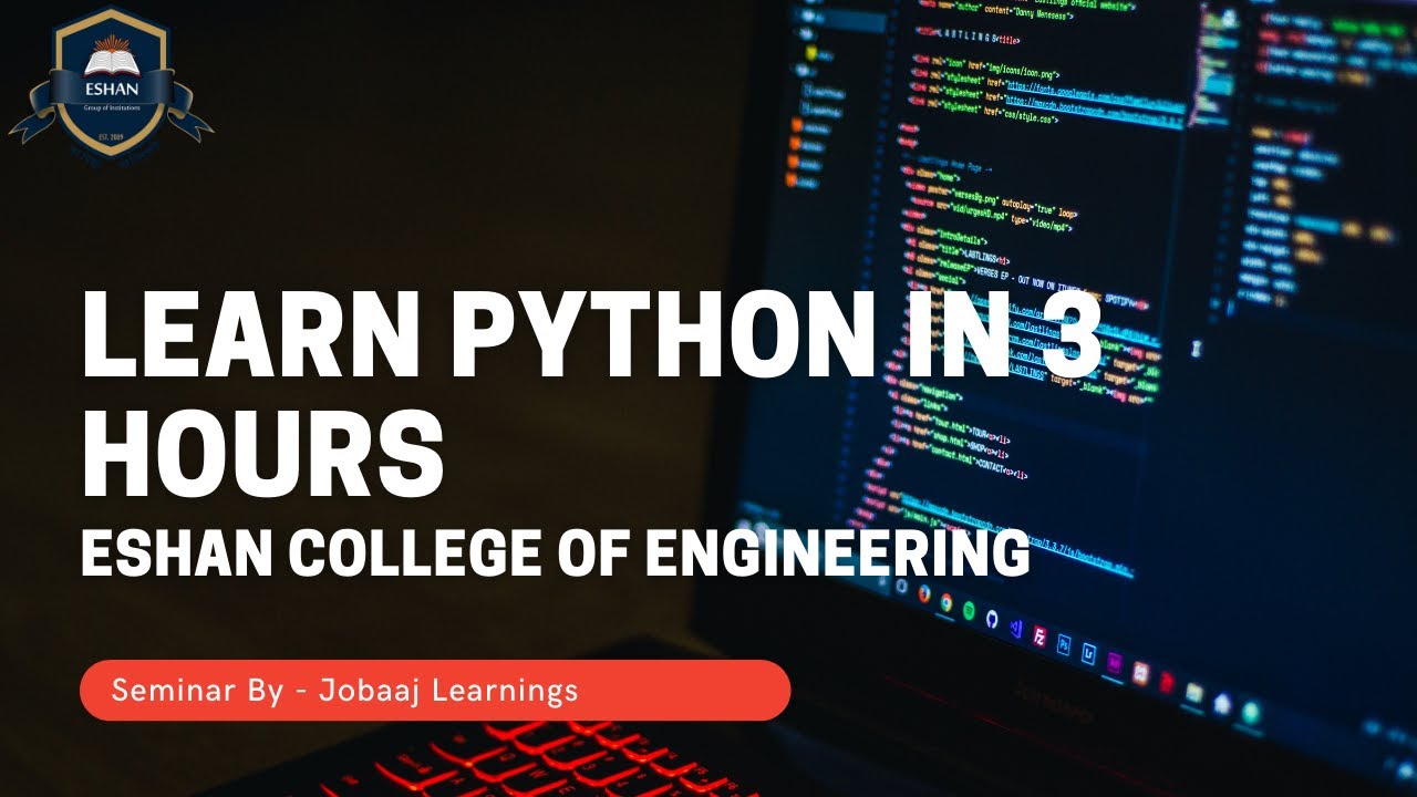 Learn Python in 3 Hours Seminar Conducted by Jobaaj Leanings - YouTube