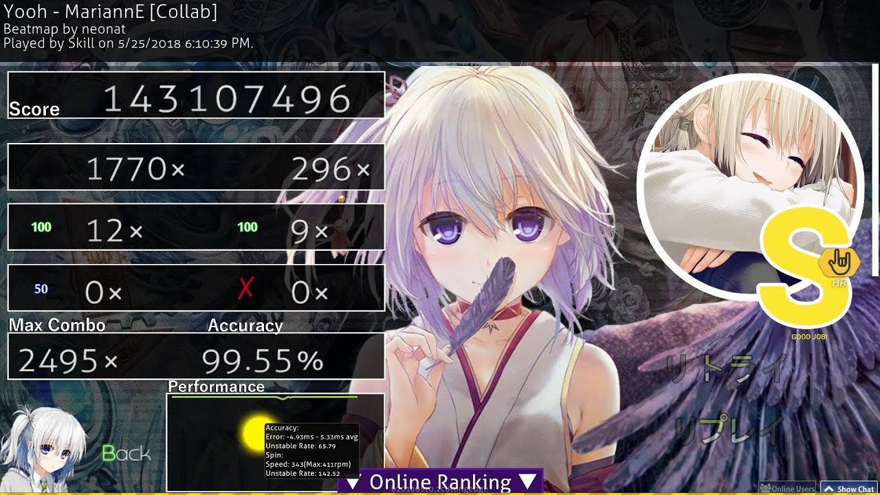 [liveplay] Yooh - MariannE [Collab] +HR (99.55%) FC 512pp - YouTube