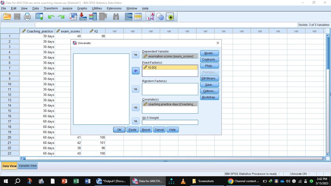 ANCOVA by SPSS - YouTube