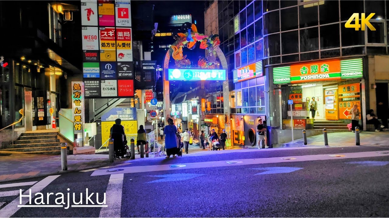 [4K Japan] Night Walk Around Harajuku Tokyo - YouTube