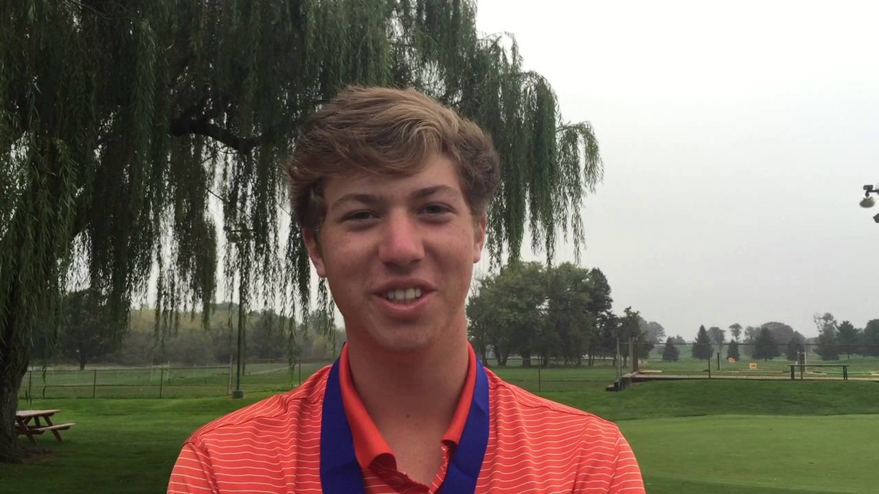 Central York junior Joe Parrini talks District golf title No. 2 - YouTube
