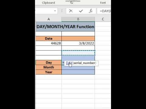 How to use Day ,Month,Year function in excel? | Excel Day ,Month,Year function in English. - YouTube