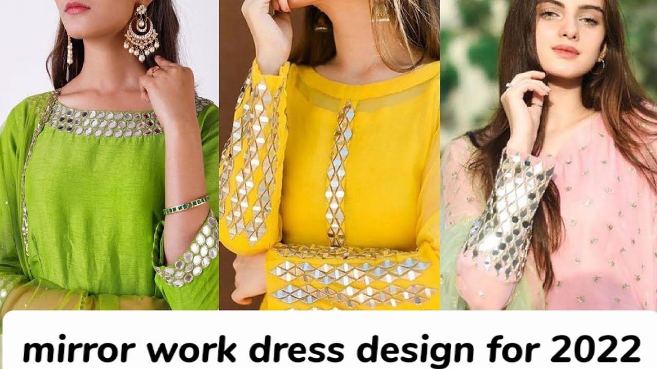 mirror work dress design || wedding wear mirror work dress design ...