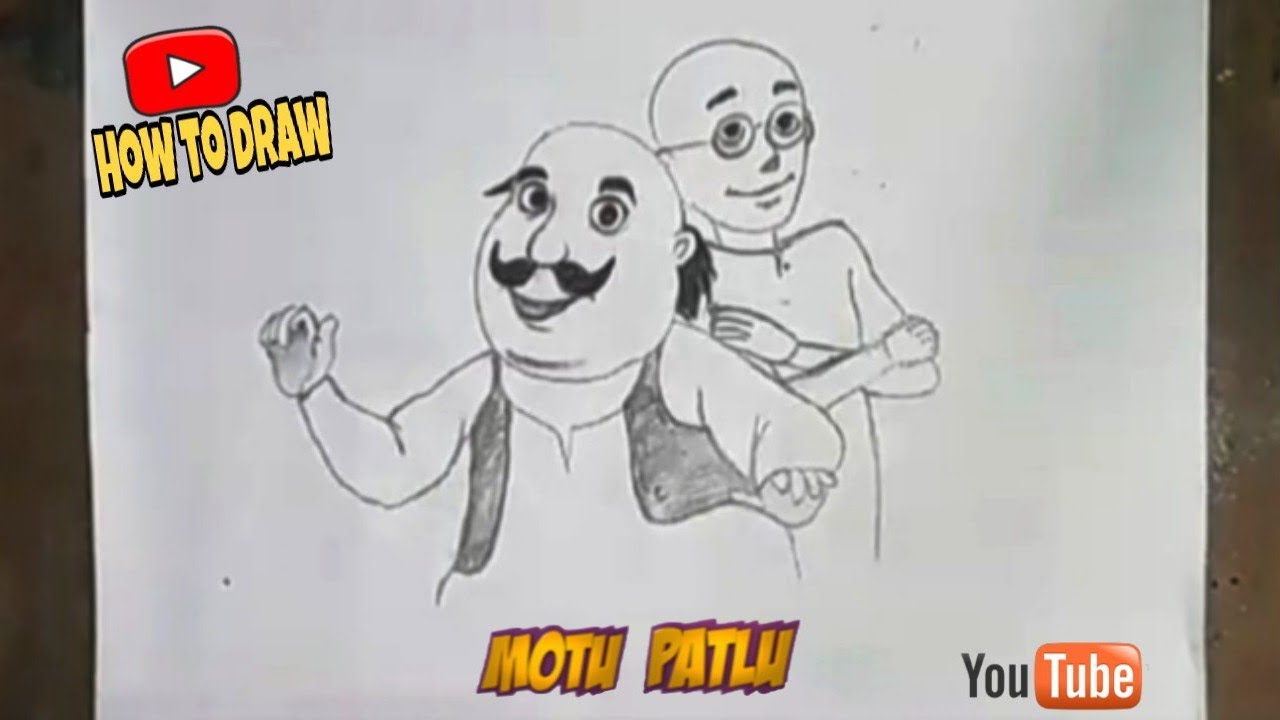 How to draw - Motu ,patlu cartoon || Draw with simple pencil || Drawing ...
