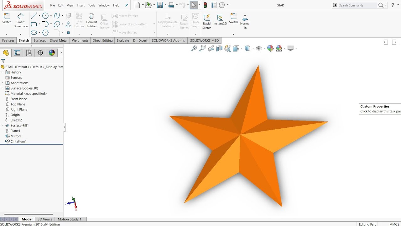 HOW TO MAKE A STAR⭐ DESIGN IN SOLIDWORK🔥#viral #design #solidworks ...