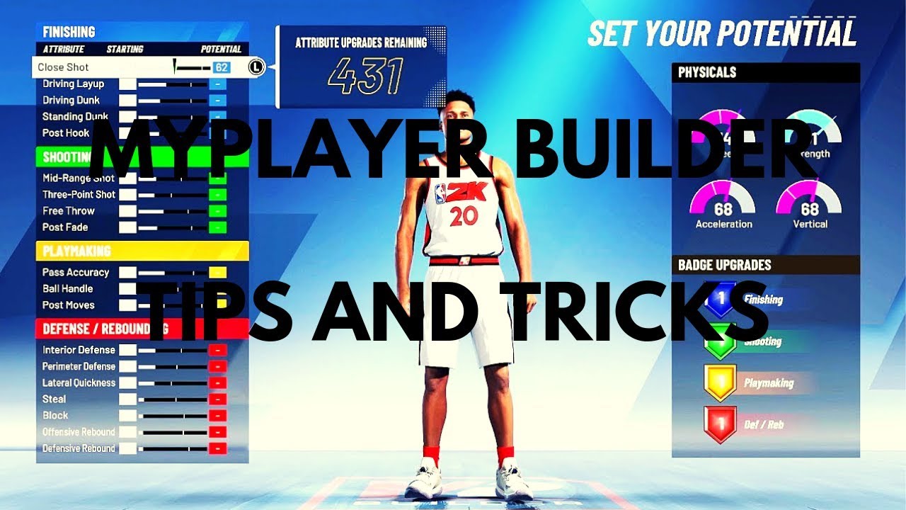 MYPLAYER BUILDER TIPS AND TRICKS! EASY GUIDE ! NBA 2K20 - YouTube