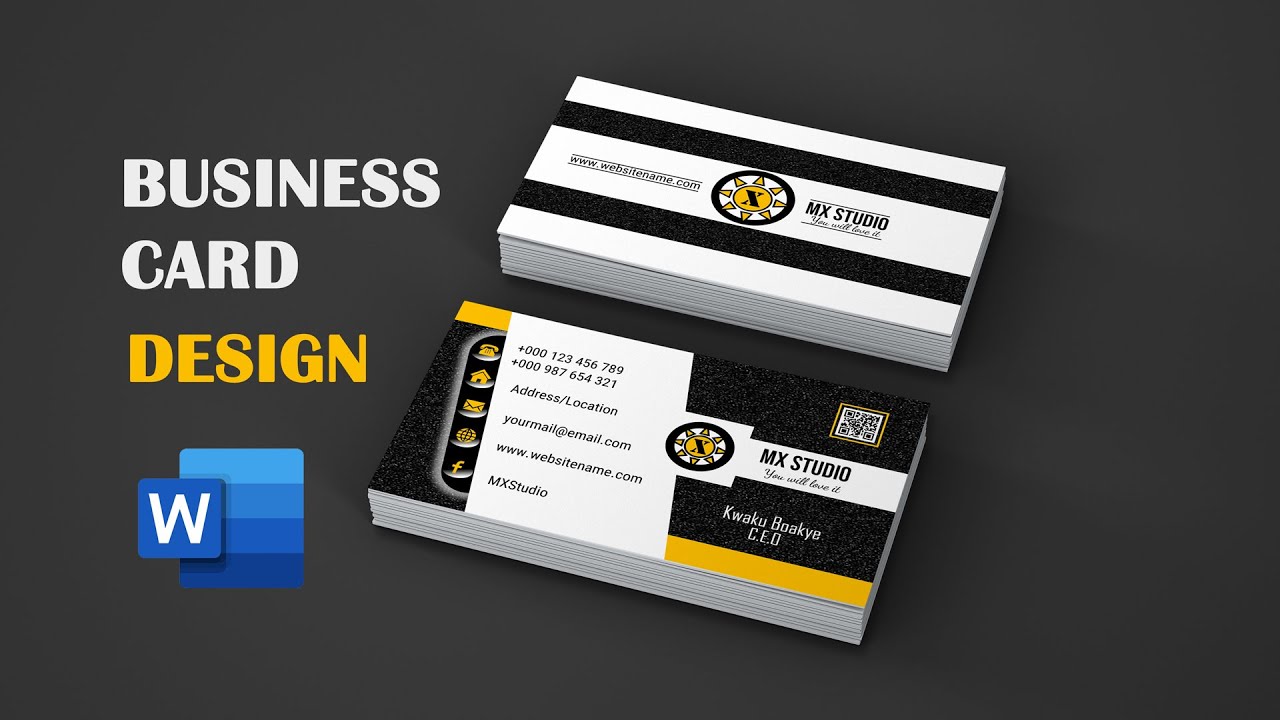Make a Business Card/Complementary Card in Microsoft Word - YouTube