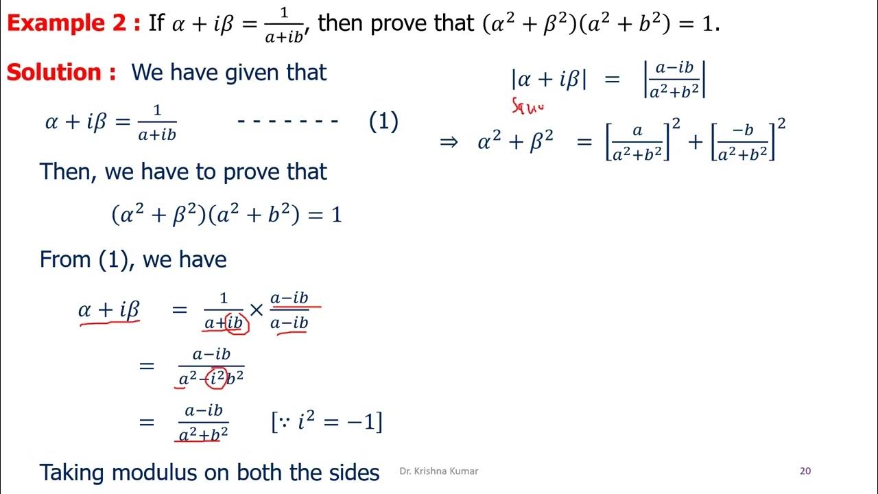 Unit-3-06-MFC-2-How to solve the problems of complex numbers based on Modulus & Argument-Example ...