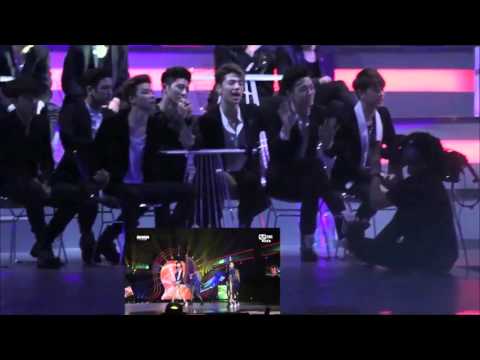 [Fancam] BTS & IKON Reaction to CL & 2NE1 MAMA 2015