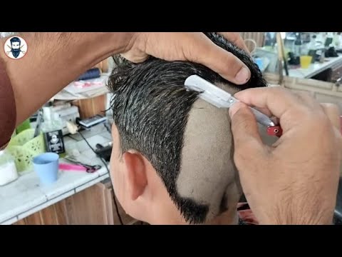 Full Head Shave With ASMR Sound // Relaxed Head Message Straight Razor Head Shave Hot Head Shave ...