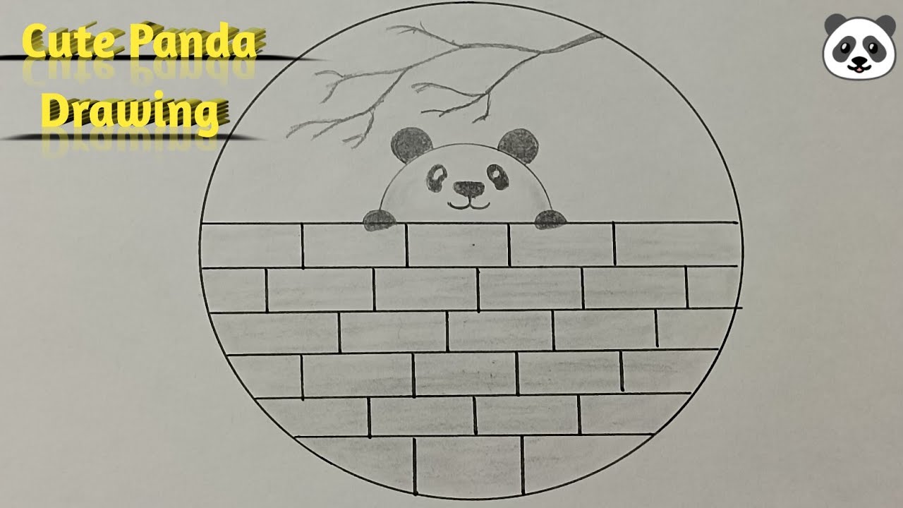 Easy Circle Scenery||Cute Panda Drawing||🐼🐼☺ - YouTube