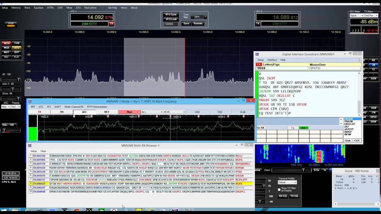 Flex 3000 , N1MM Plus with MMVARI Engine in Multti-RTTY Decode during ...
