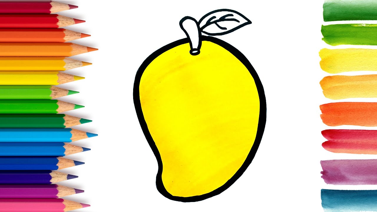 How to draw a Mango| Step by Step Mango drawing | Easy drawing | Fun ...