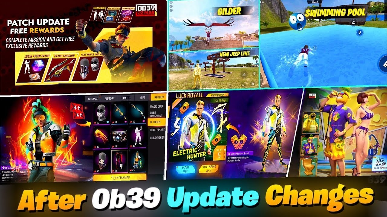 FREE FIRE NEW UPDATE FREE REWARDS| FREE FIRE NEW EVENTlFREEFIRE OB39 ...