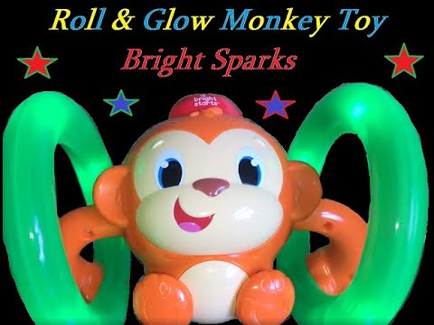 Bright Starts Musical Baby & Toddler Roll And Glow Monkey Toy - YouTube