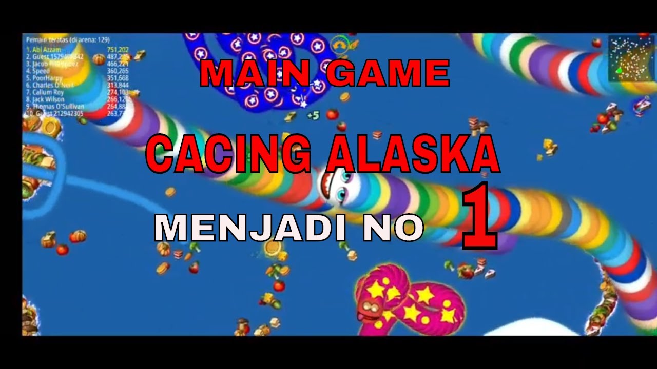 Main game Cacing alaska menjadi no 1 di Wormszone - YouTube