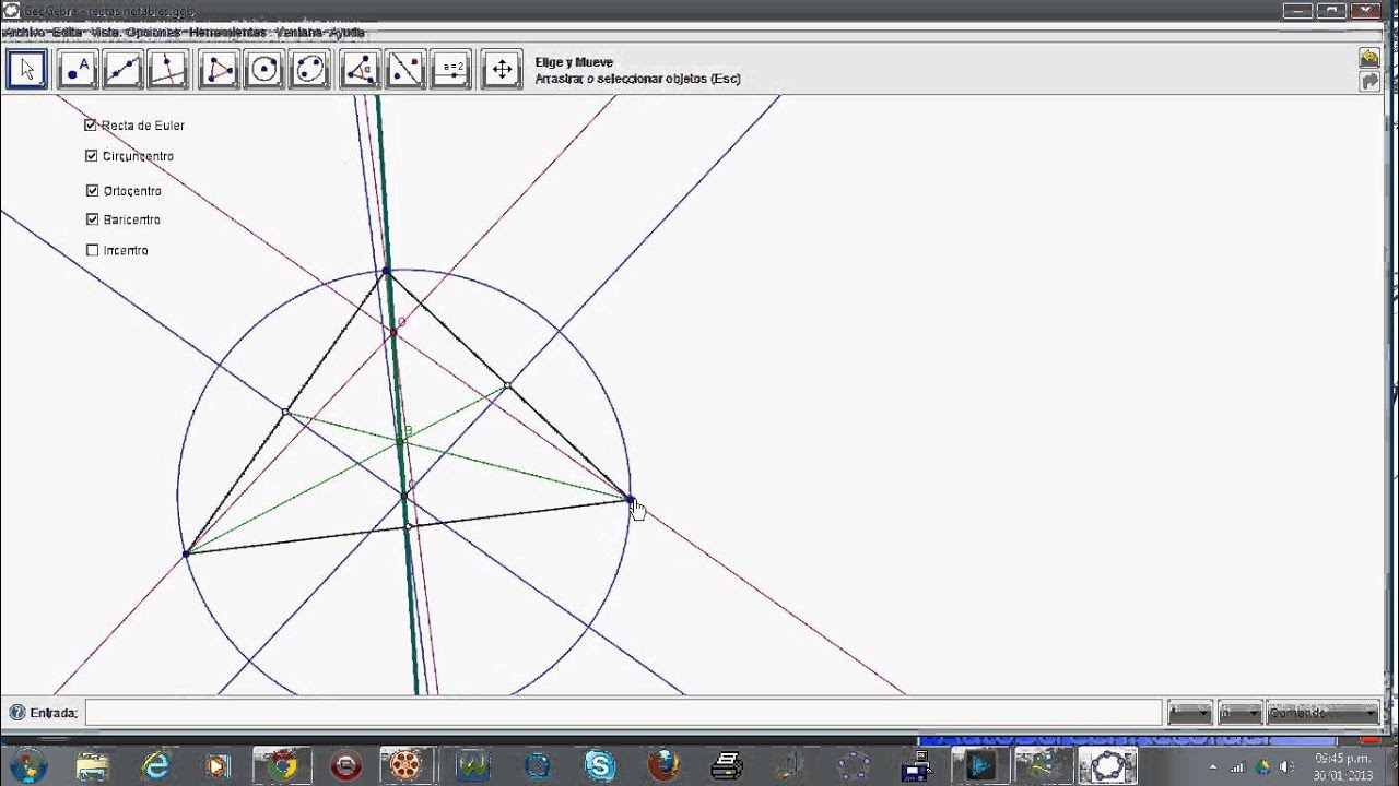 Recta euler geogebra - YouTube