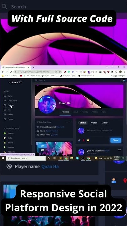 Responsive Social Platform Design with html css and js in 2022 + full source code by ...