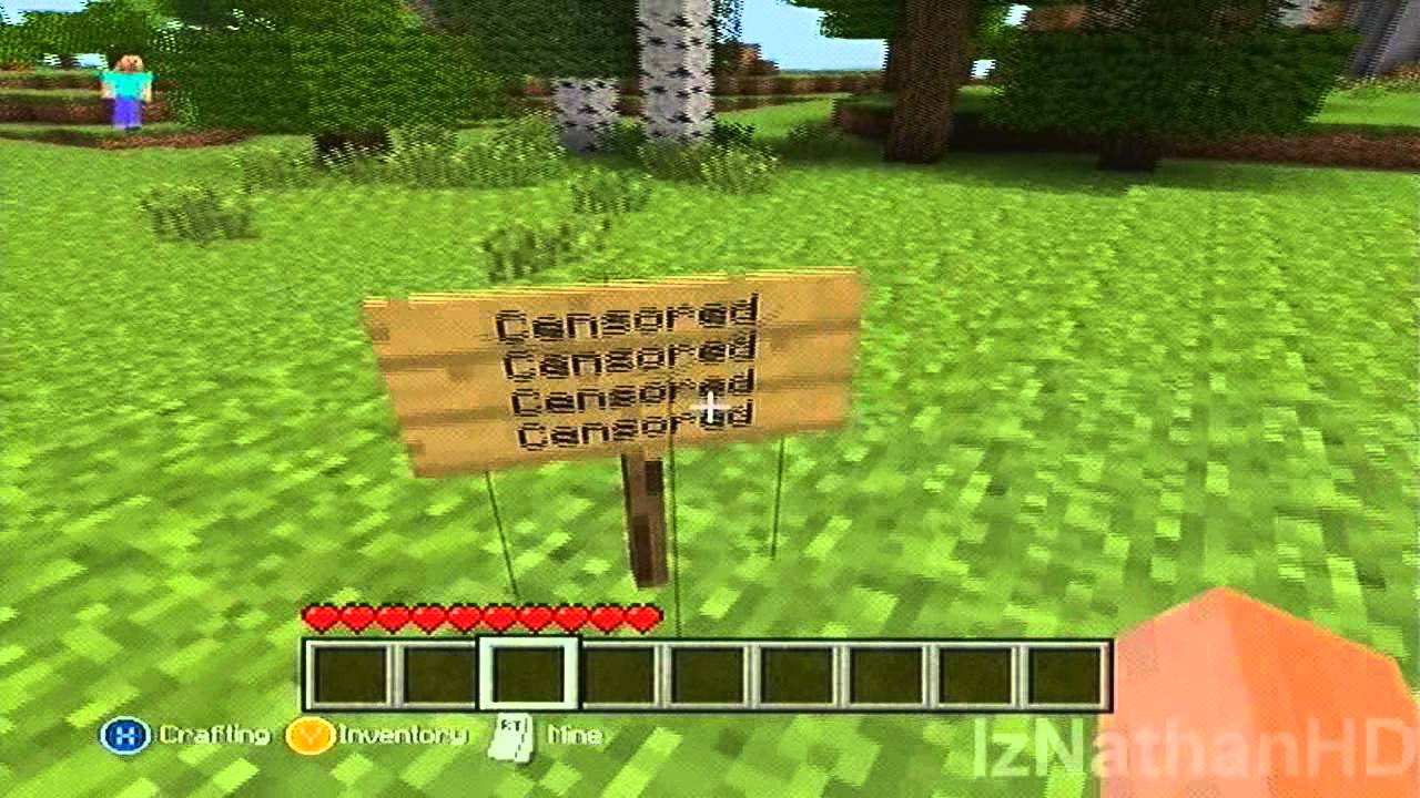 How to cuss on Minecraft signs! Beat the censor! [Xbox 360] - YouTube