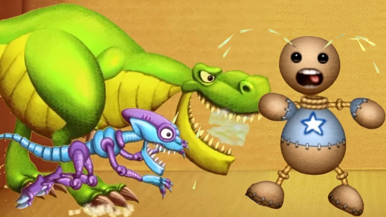 T-REX CRAZY VS THE BUDY CRYING | Kick The Buddy - YouTube