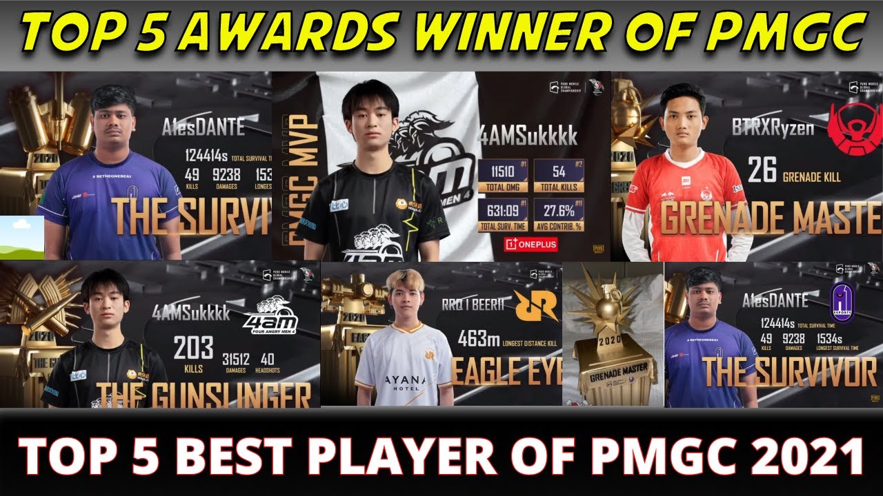 TOP 5 AWARD WINNER OF PMGC | TOP 5 BEST PLAYER OF PMGC | TOP 5 PLAYER ...
