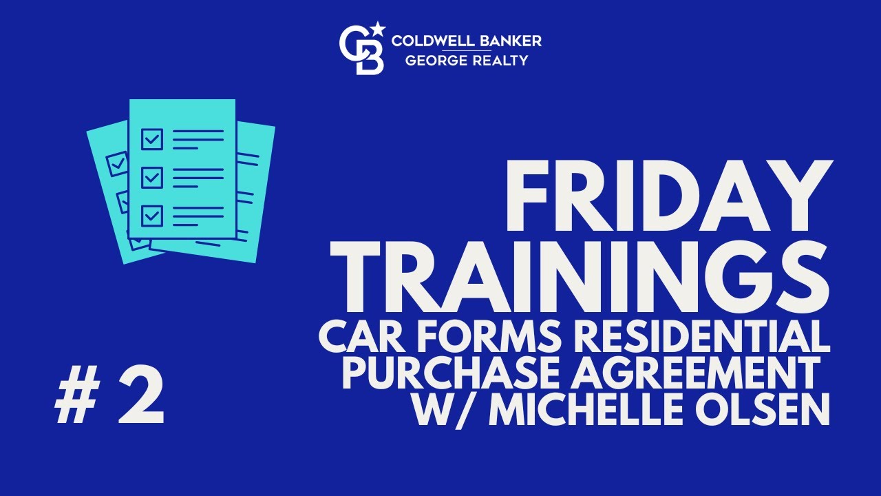 CAR Forms-Residential Purchase Agreement - YouTube