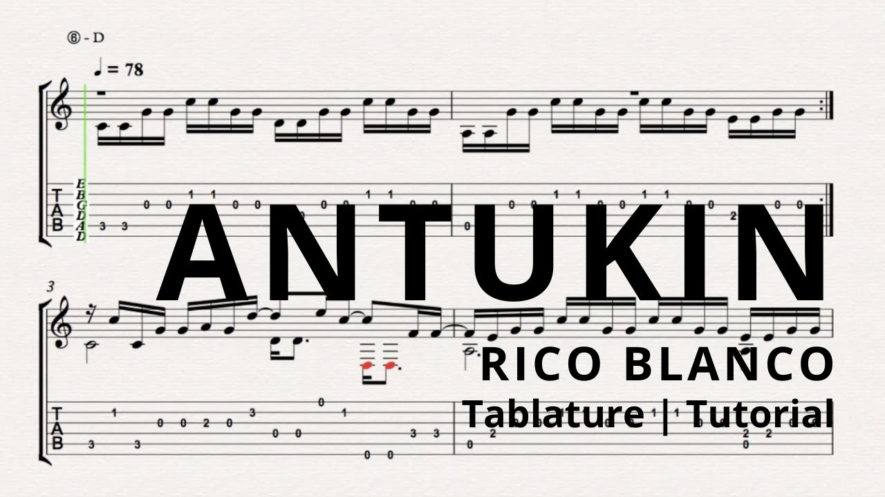 Antukin - Rico Blanco | Guitar Tablature | Tutorial | Play Along - YouTube